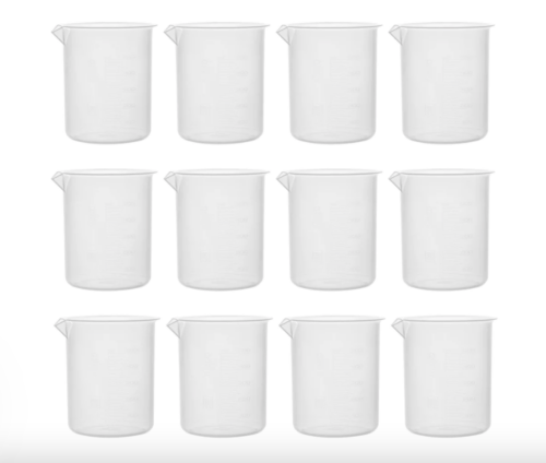 Plastic Beaker, 500ml – Polypropylene – Raised Graduations, 12/pk | KLM ...