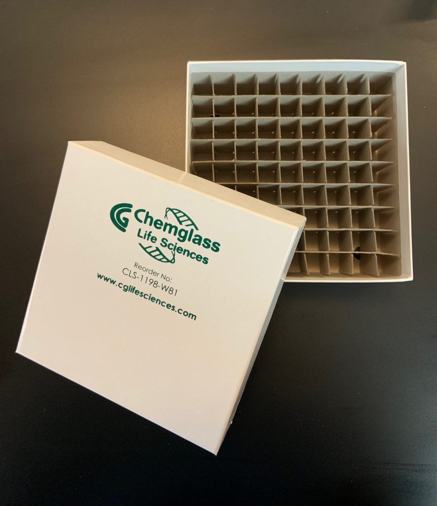 Chemglass Life Sciences Storage Box, Standard, 81 Cell, Complete with ...