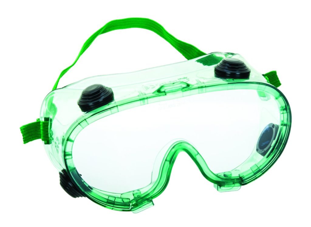 Eisco Labs Vented Basic Green Safety Goggles – Vented with adjustable ...