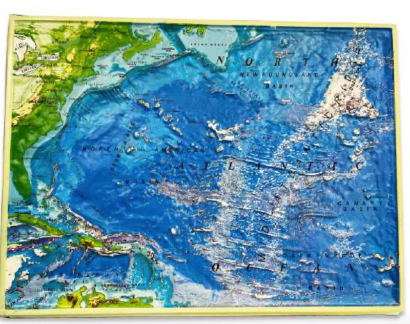 Ocean Floor Raised Relief Map | KLM Bio Scientific