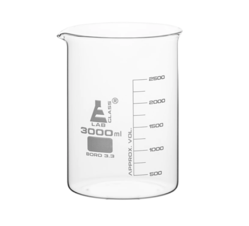Beaker, 3000ml – Low Form – White Graduations | KLM Bio Scientific