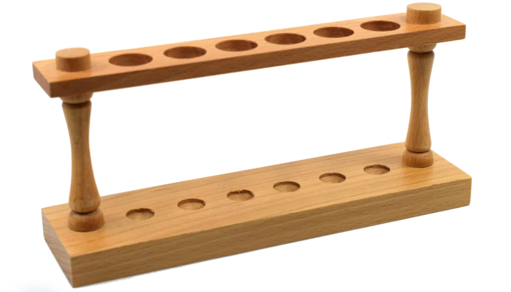 Wooden Test Tube Rack – Holds 6 Tubes – 9.75″ Wide – Polished Wood ...
